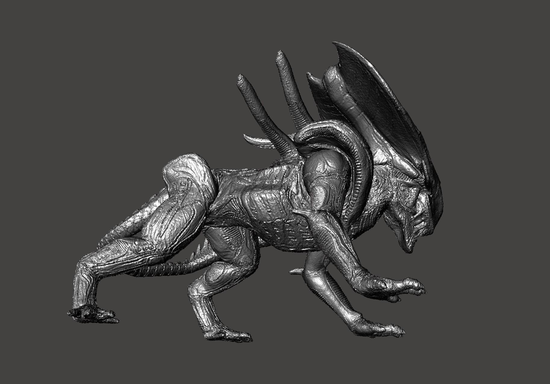 Alien Xenomorph Crusher Aliens Colonial Marines Hi-Poly STL mesh 3D ...