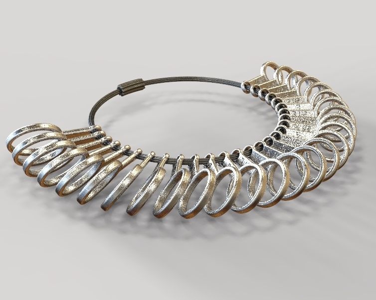 Steel Finger Ring Sizer 3D model 3D printable | CGTrader
