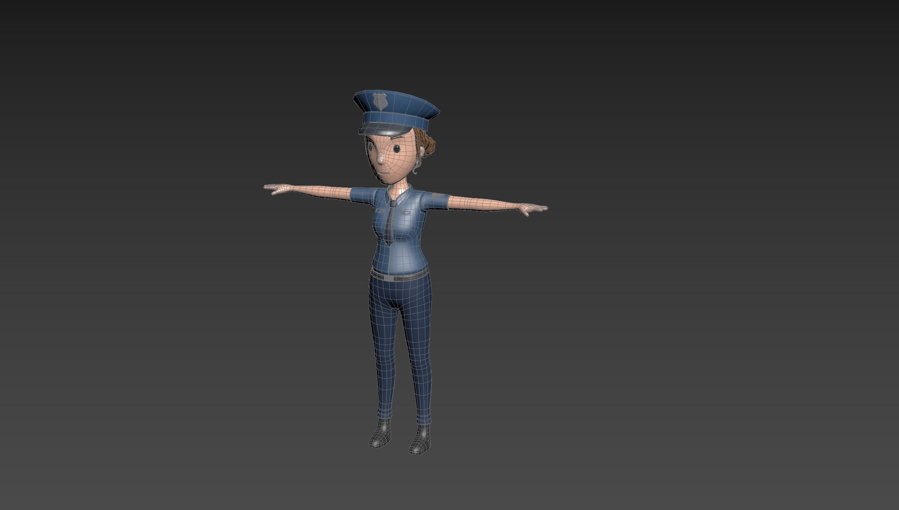 CartoonGirl036 Female Police 3D model | CGTrader