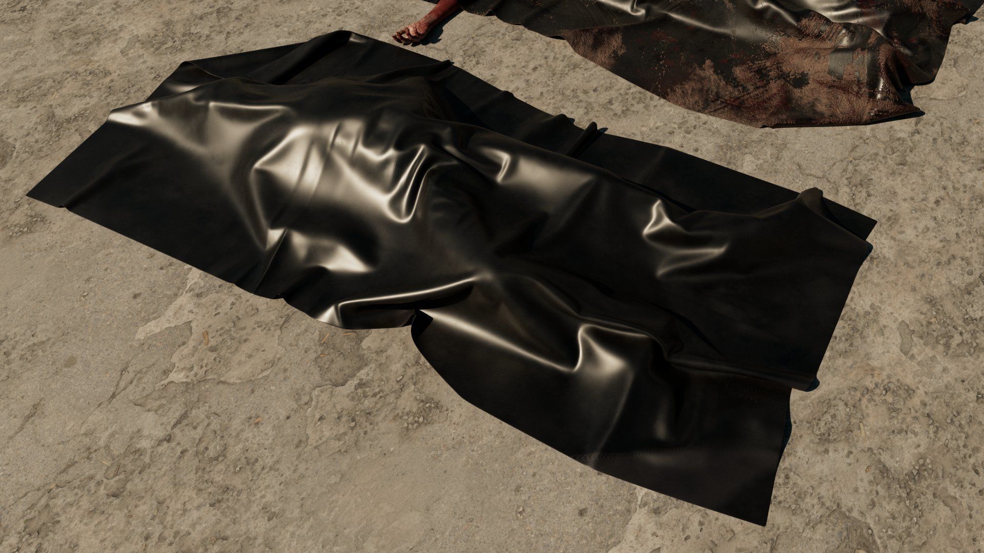 Apocalyptic Dead Bodies Under Sheets 3D model | CGTrader