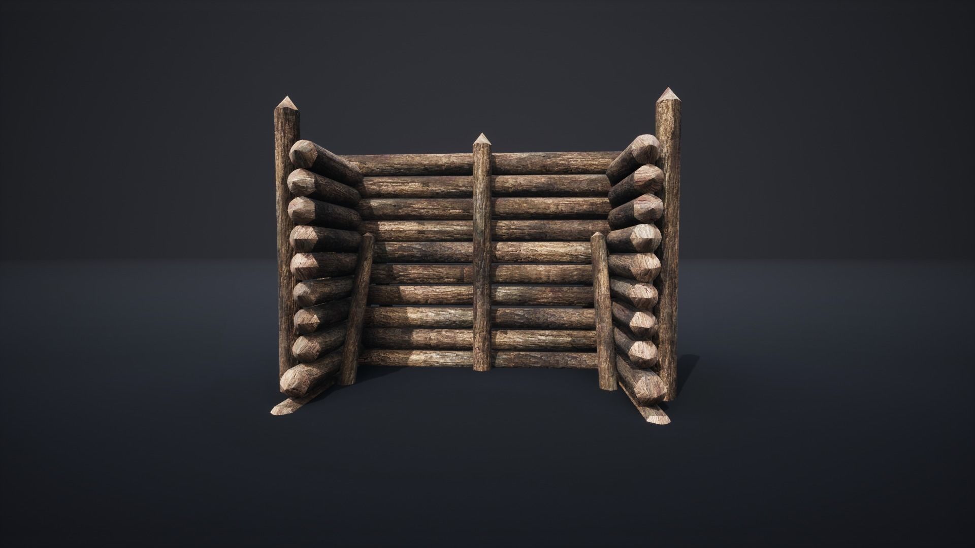 3D model PALISADE BARRIER BARRICADE FENCE WALL WOODEN DAM MEDIEVAL FORT ...