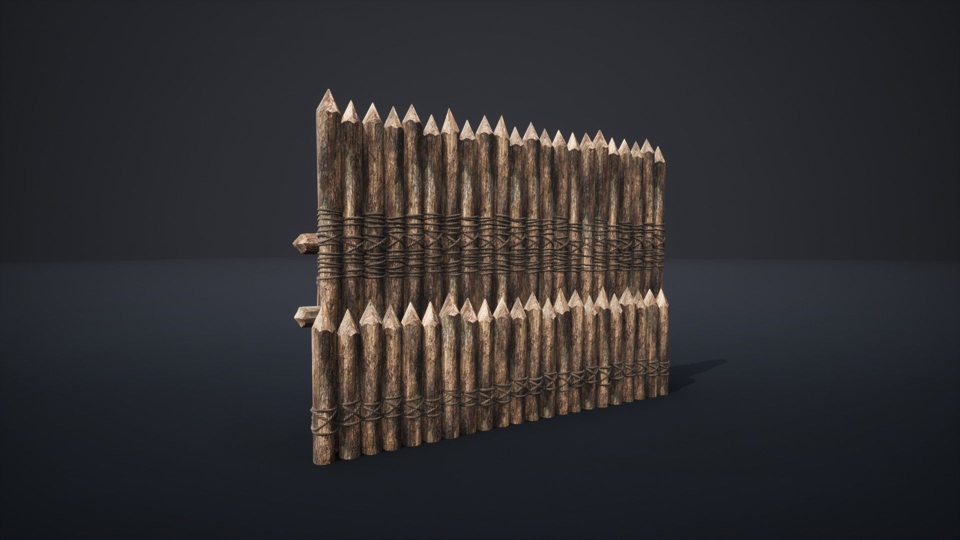 3D model PALISADE BARRIER BARRICADE FENCE WALL VILLAGE FORT COLLECTION ...