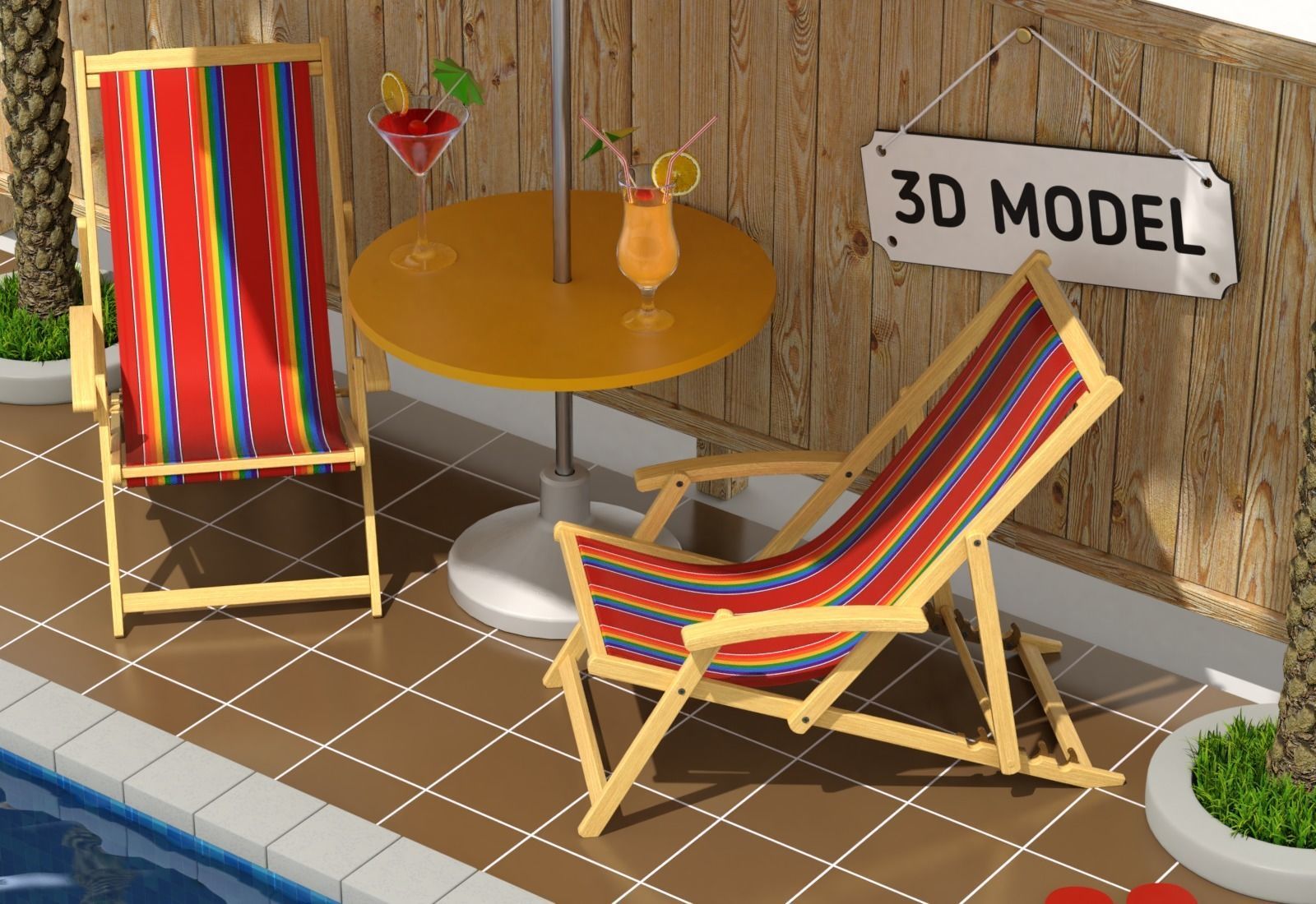 Pool Scene 3D model | CGTrader