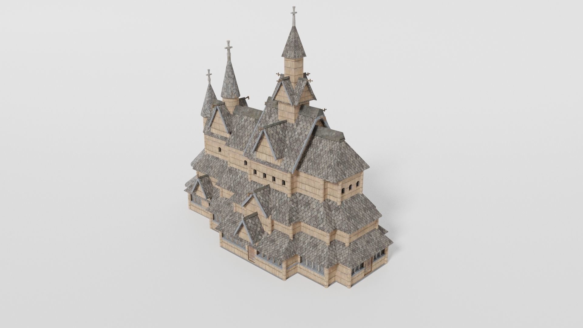 Medieval Stave Church 3D model | CGTrader