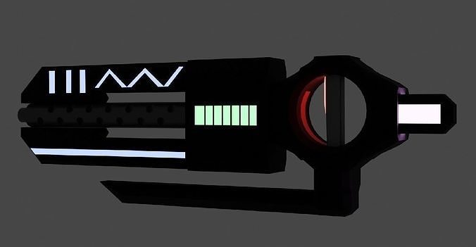 low-poly cyber gun free VR / AR / low-poly 3D model | CGTrader