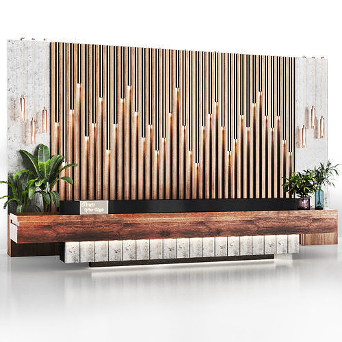 3D model Reception 08 entrance lobby counter VR / AR / low-poly | CGTrader