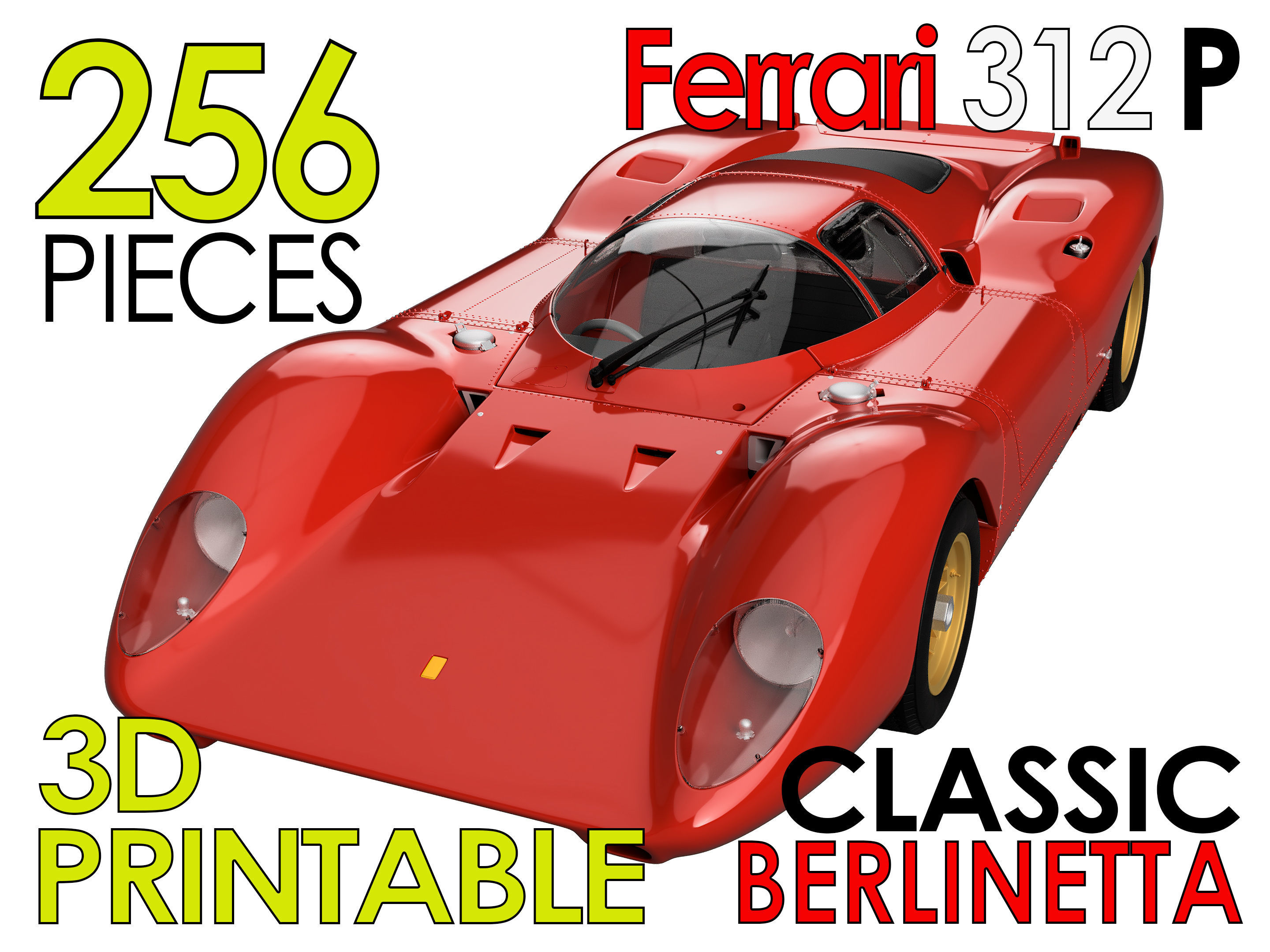 Ferrari 312P Berlinetta Classic - Car Kit 3D model 3D printable | CGTrader