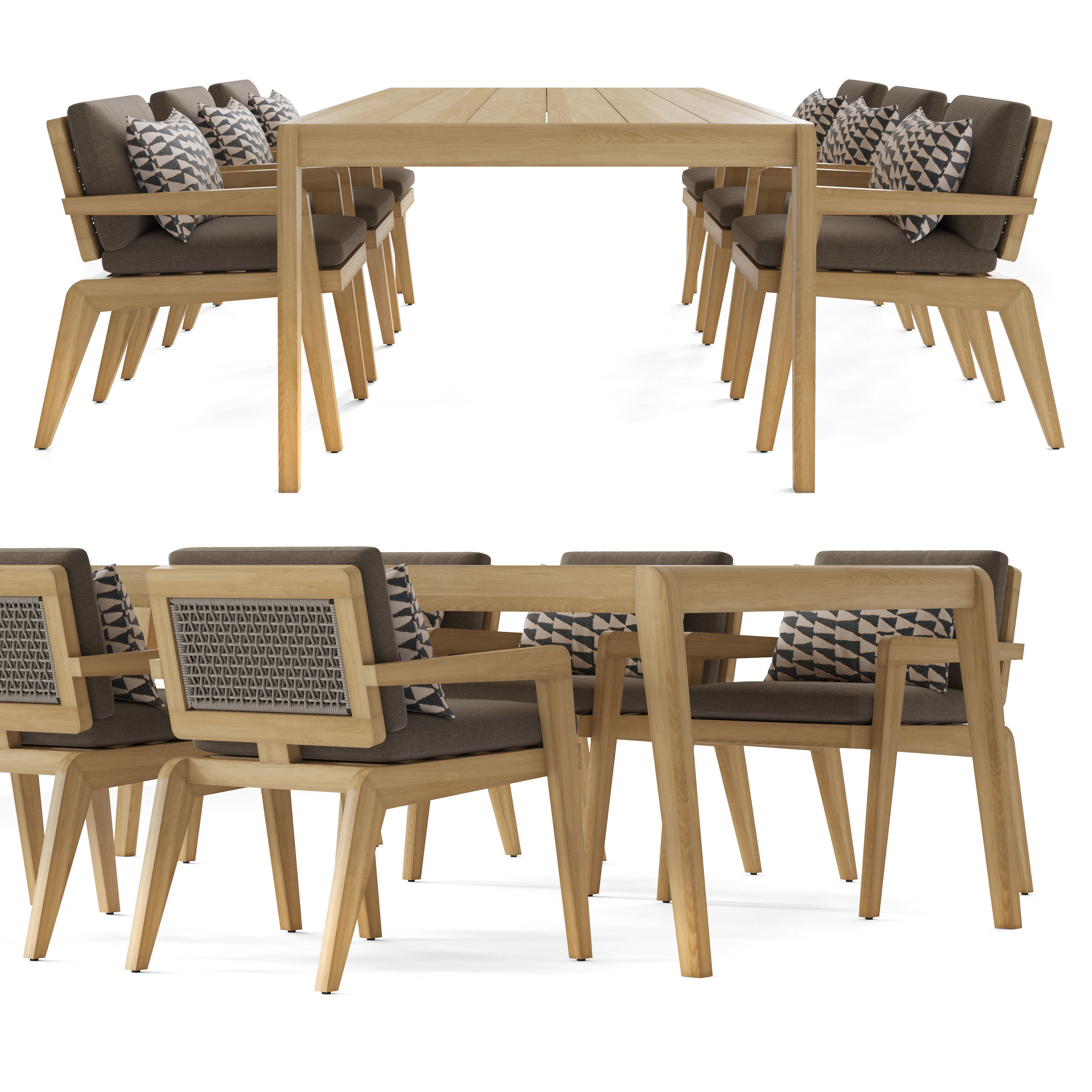 RH AVILA TEAK DINING TABLE 108 3D model | CGTrader