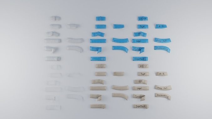3D model Tape Strips VR / AR / low-poly | CGTrader