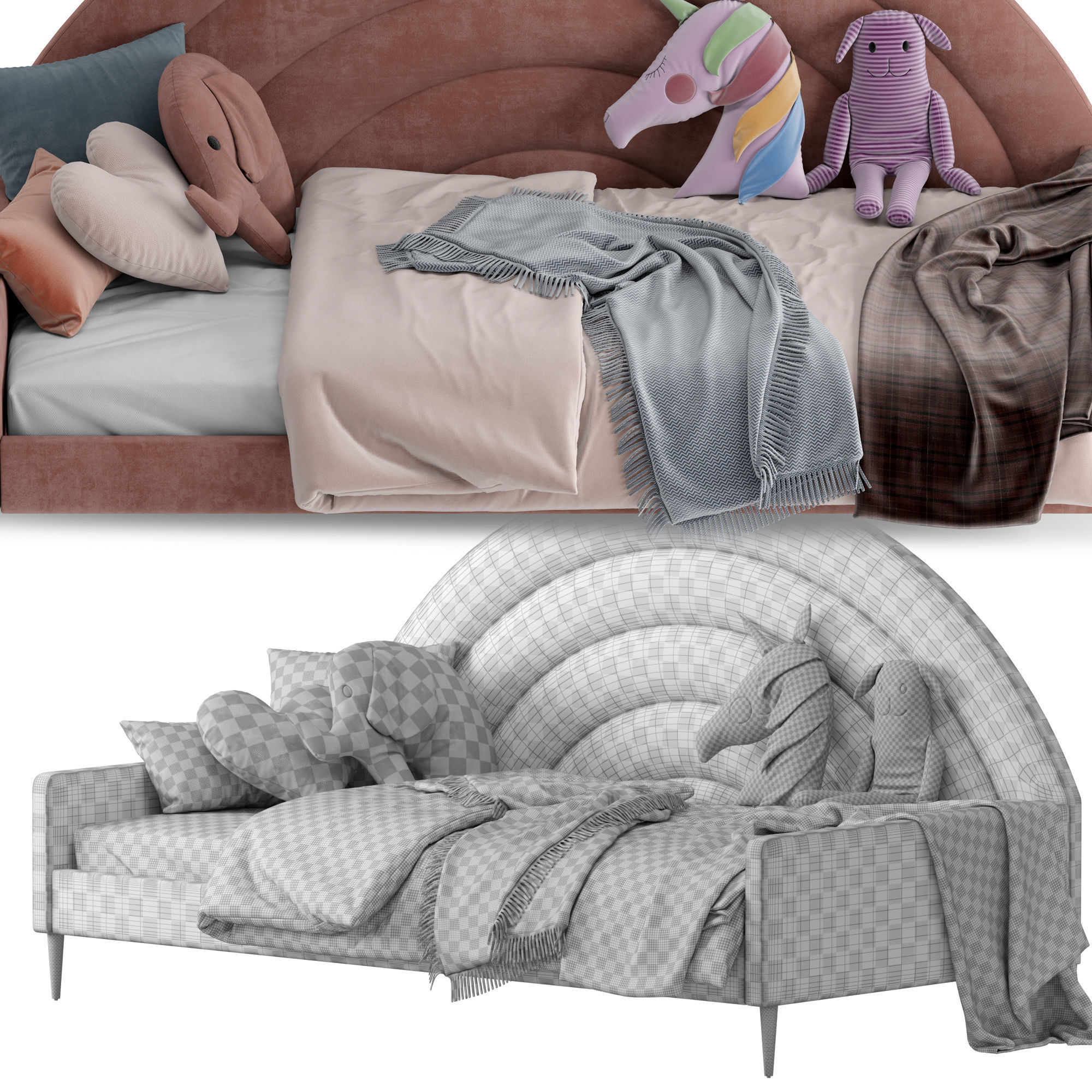 rainbow kids daybed 3D model | CGTrader