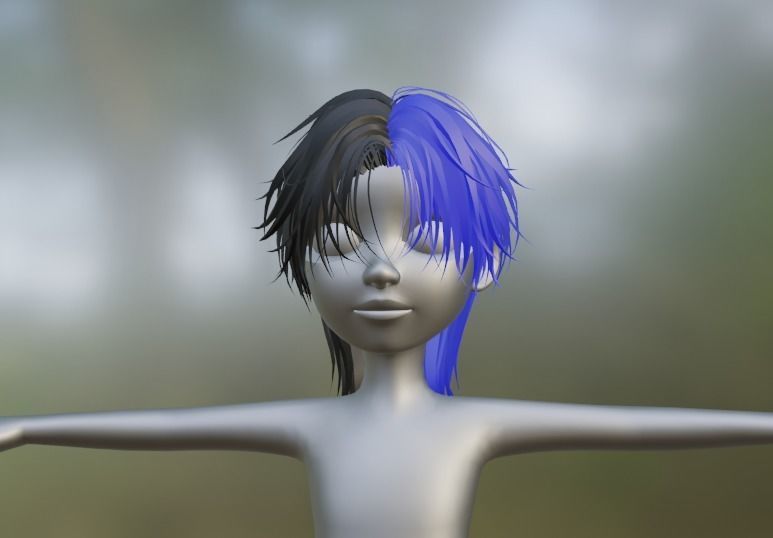 3D model Hair 3D Model Zepeto Item Template FBX Prefab VR / AR / low-poly | CGTrader