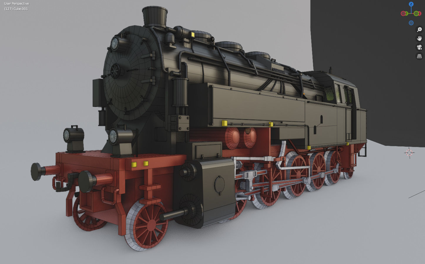 Historical German BR95 steam engine 3D model | CGTrader