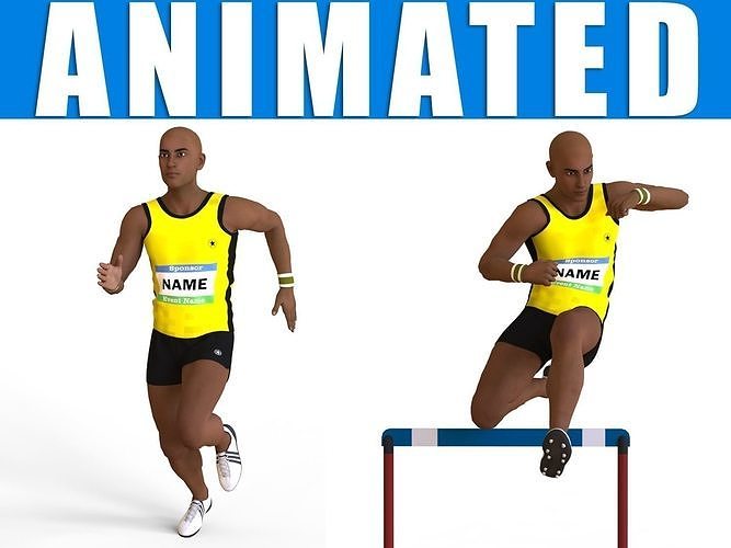 Athlete Action - Hurdles 3D model animated rigged | CGTrader
