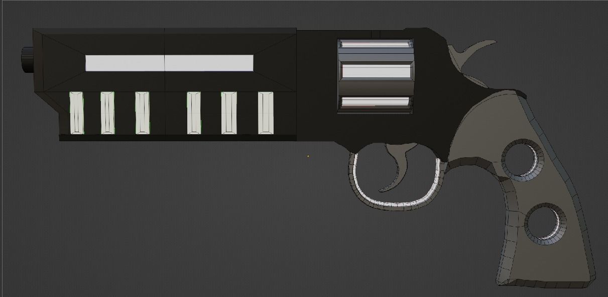 3D model low-poly cyber revolver VR / AR / low-poly | CGTrader