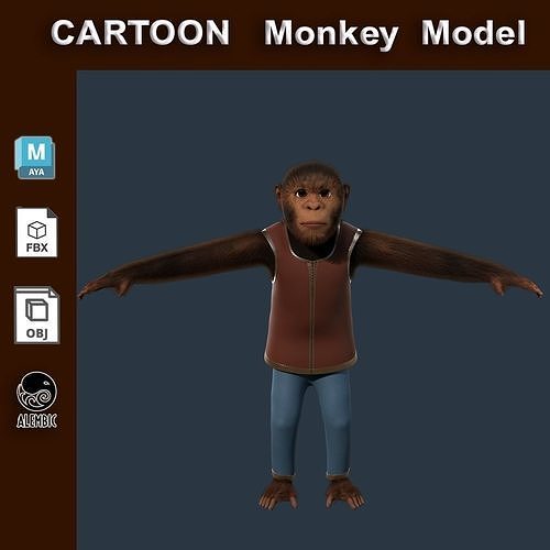 Cartoon Monkey NoRig 3D model | CGTrader