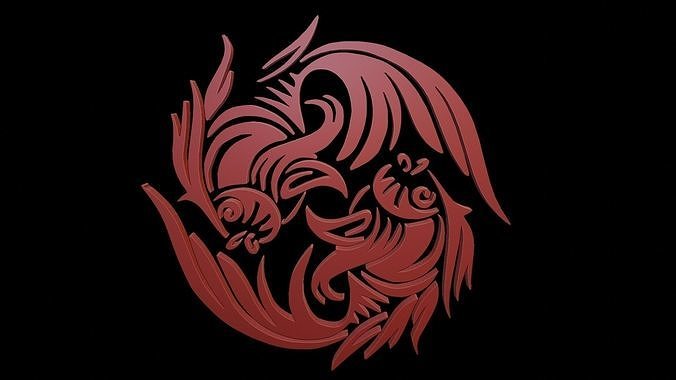 Pisces Fish 3D model 3D printable | CGTrader