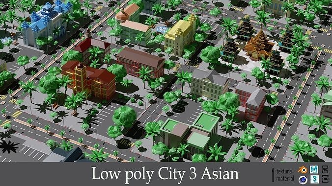 3D model City 3 Asian VR / AR / low-poly | CGTrader