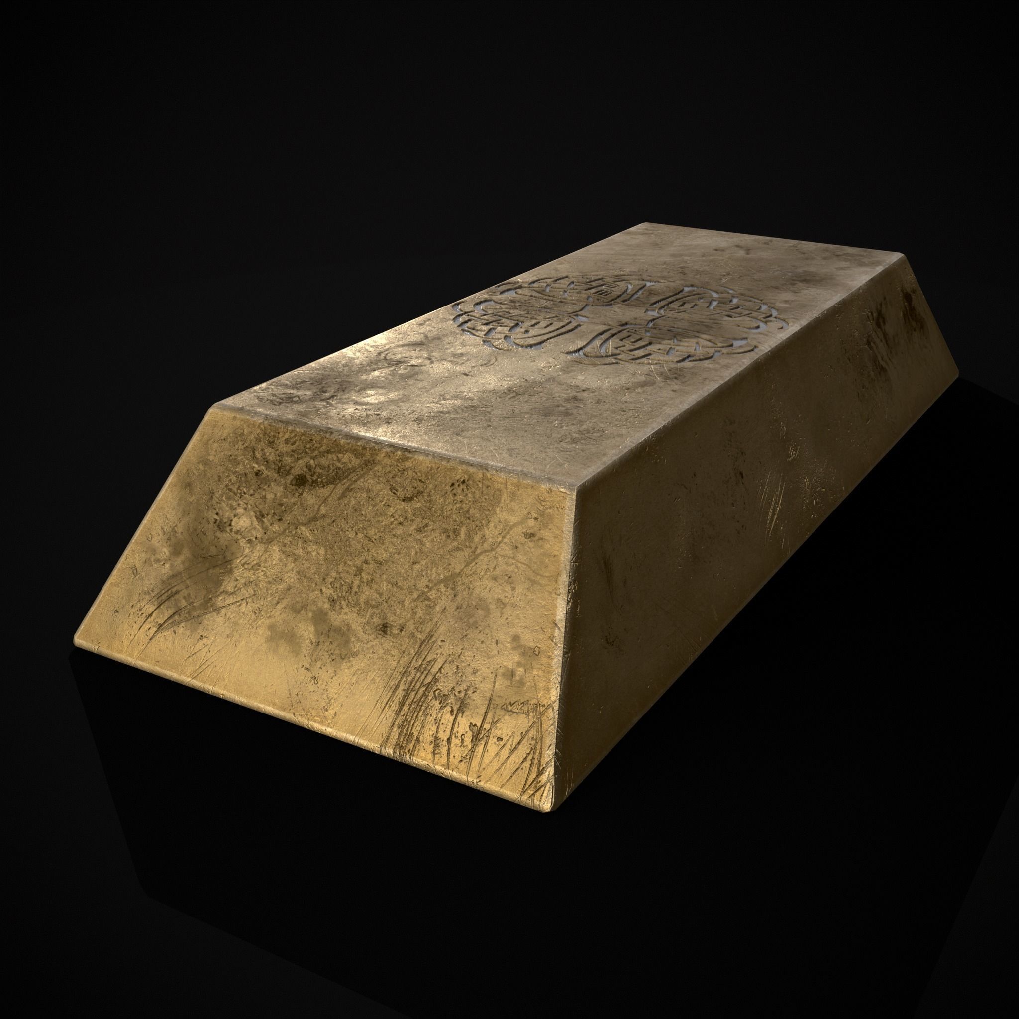3D model Inlaid Gold Bar VR / AR / low-poly | CGTrader
