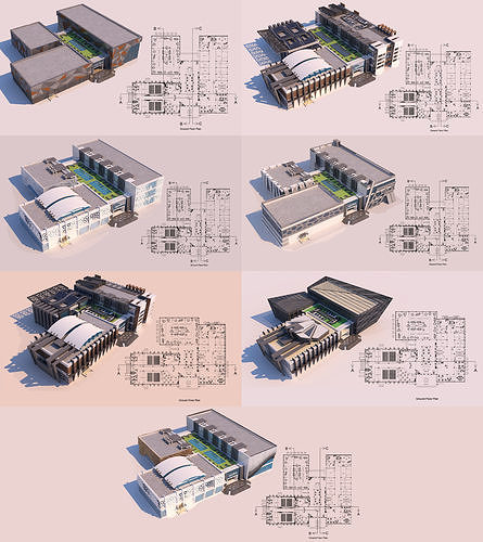 7 Projects - Art Center 2021 - 2Ds Plans - 3Ds Files 3D Model ...