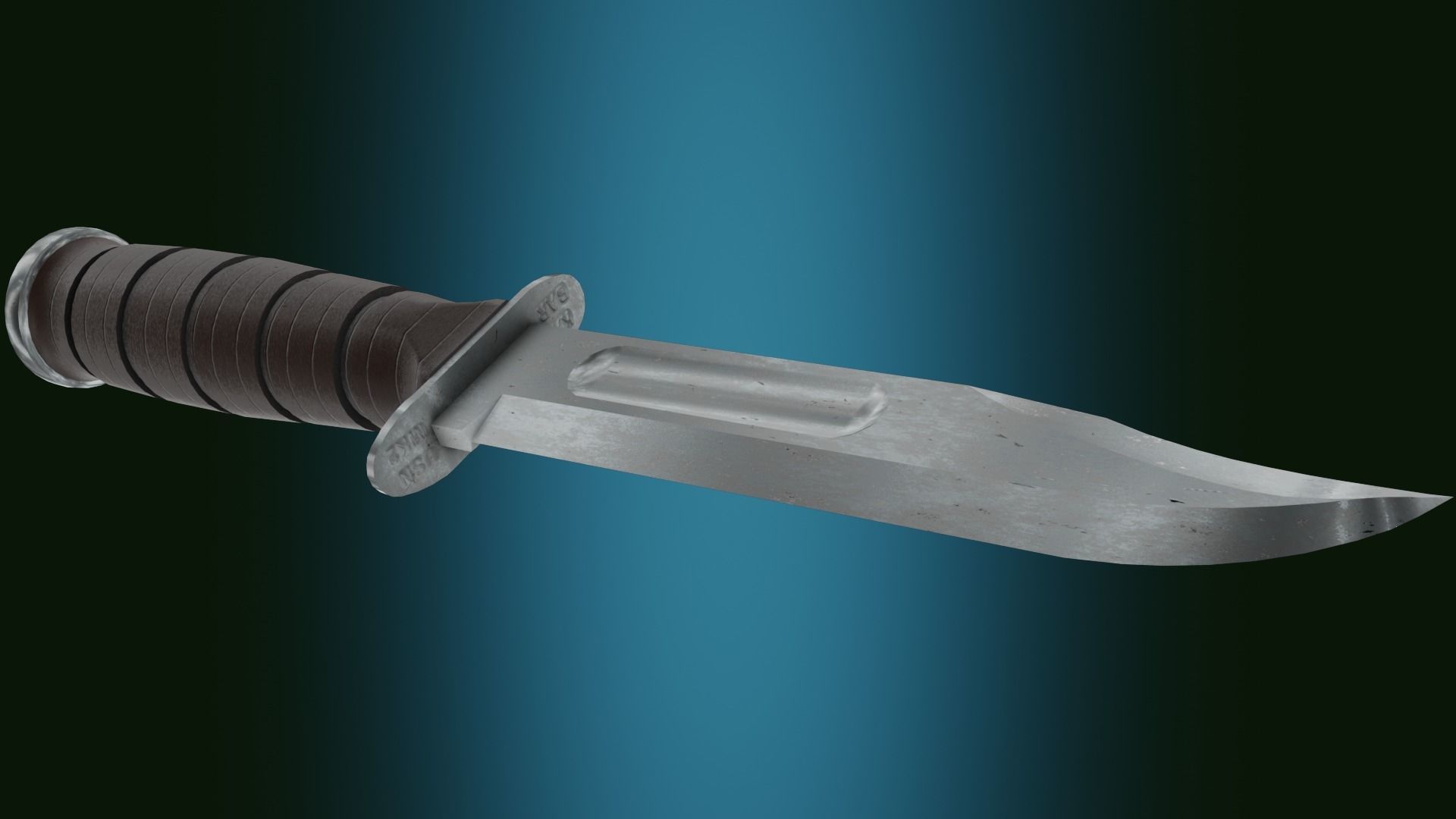 3D model US Navy Mk2 Ka-bar combat knife VR / AR / low-poly | CGTrader