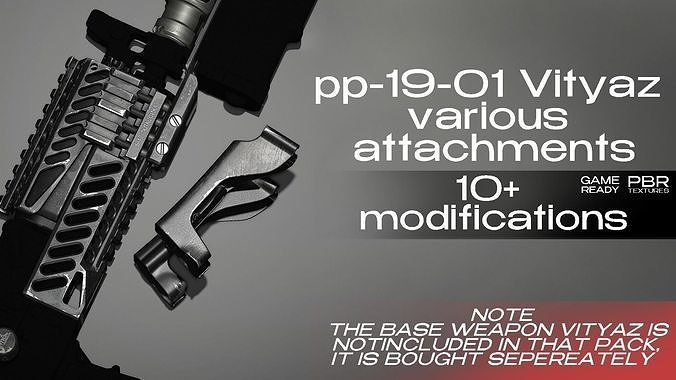 3D model PP-19-01 Vityaz various attachments VR / AR / low-poly | CGTrader
