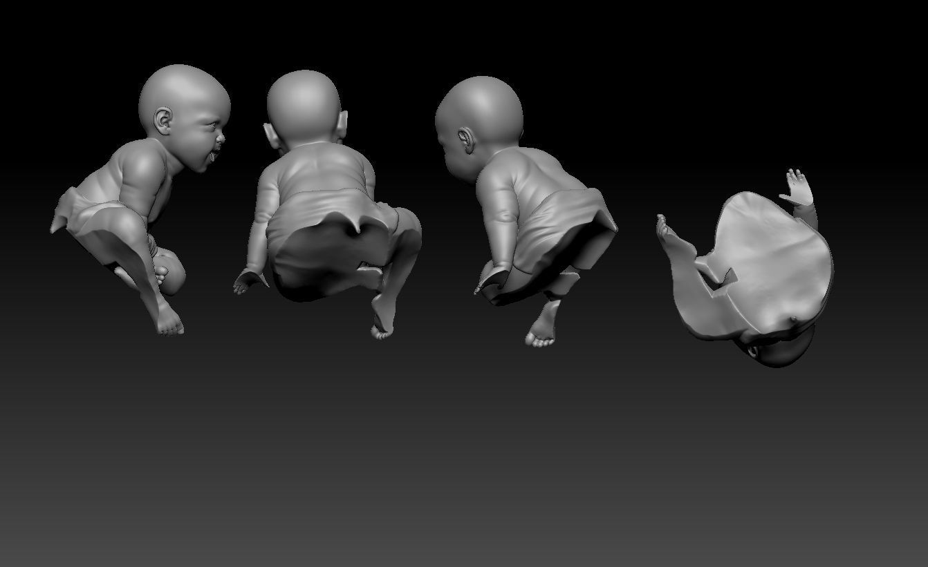 funny baby on two hands 3D model 3D printable | CGTrader
