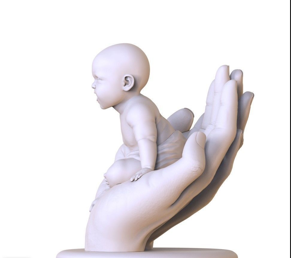 funny baby on two hands 3D model 3D printable | CGTrader