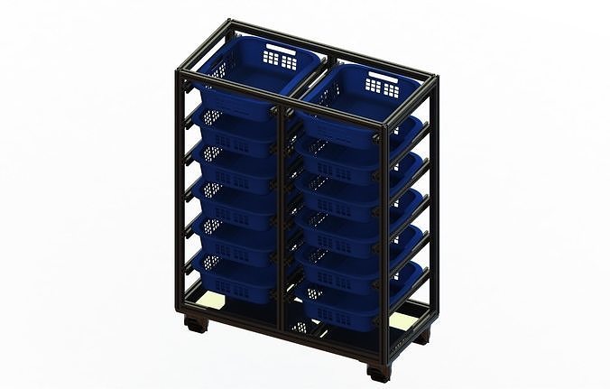 Aluminium Profile Storage Rack 3D model | CGTrader