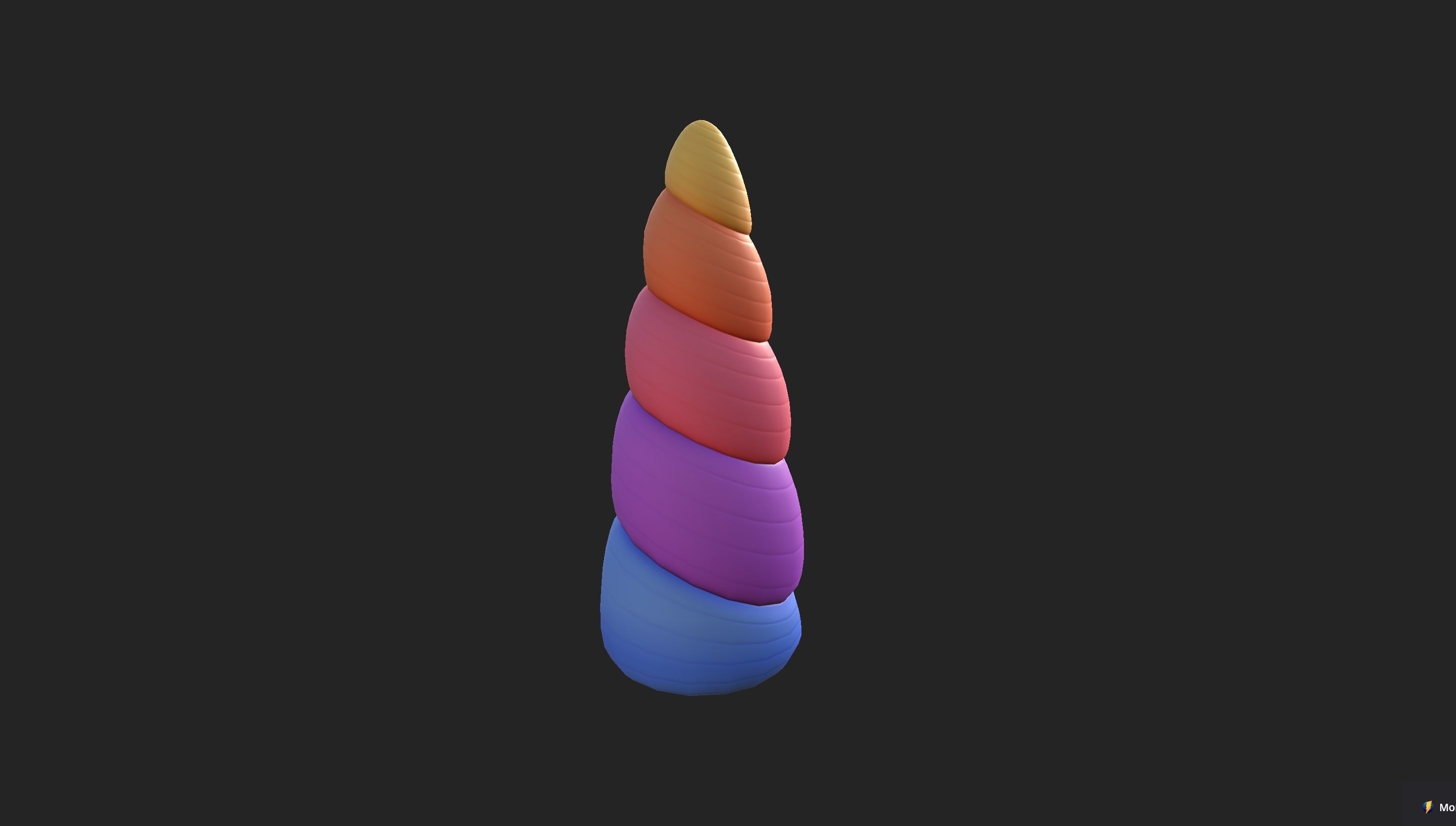 Prop207 Rainbow Unicorn Horn 3D model | CGTrader