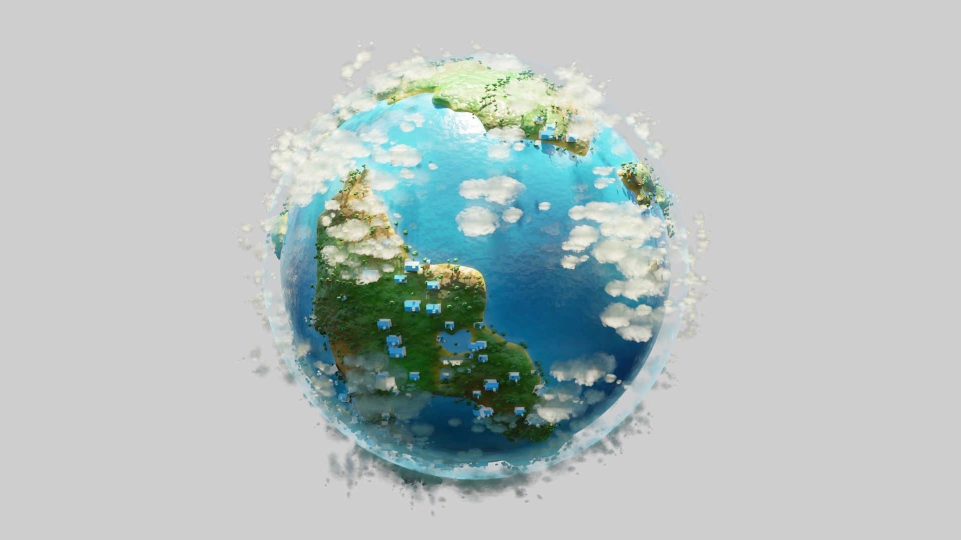 3D model procedural planet made in blender geometry nodes VR / AR / low ...