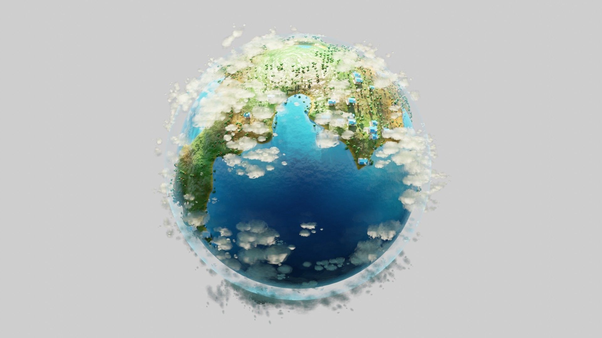 3D model procedural planet made in blender geometry nodes VR / AR / low ...