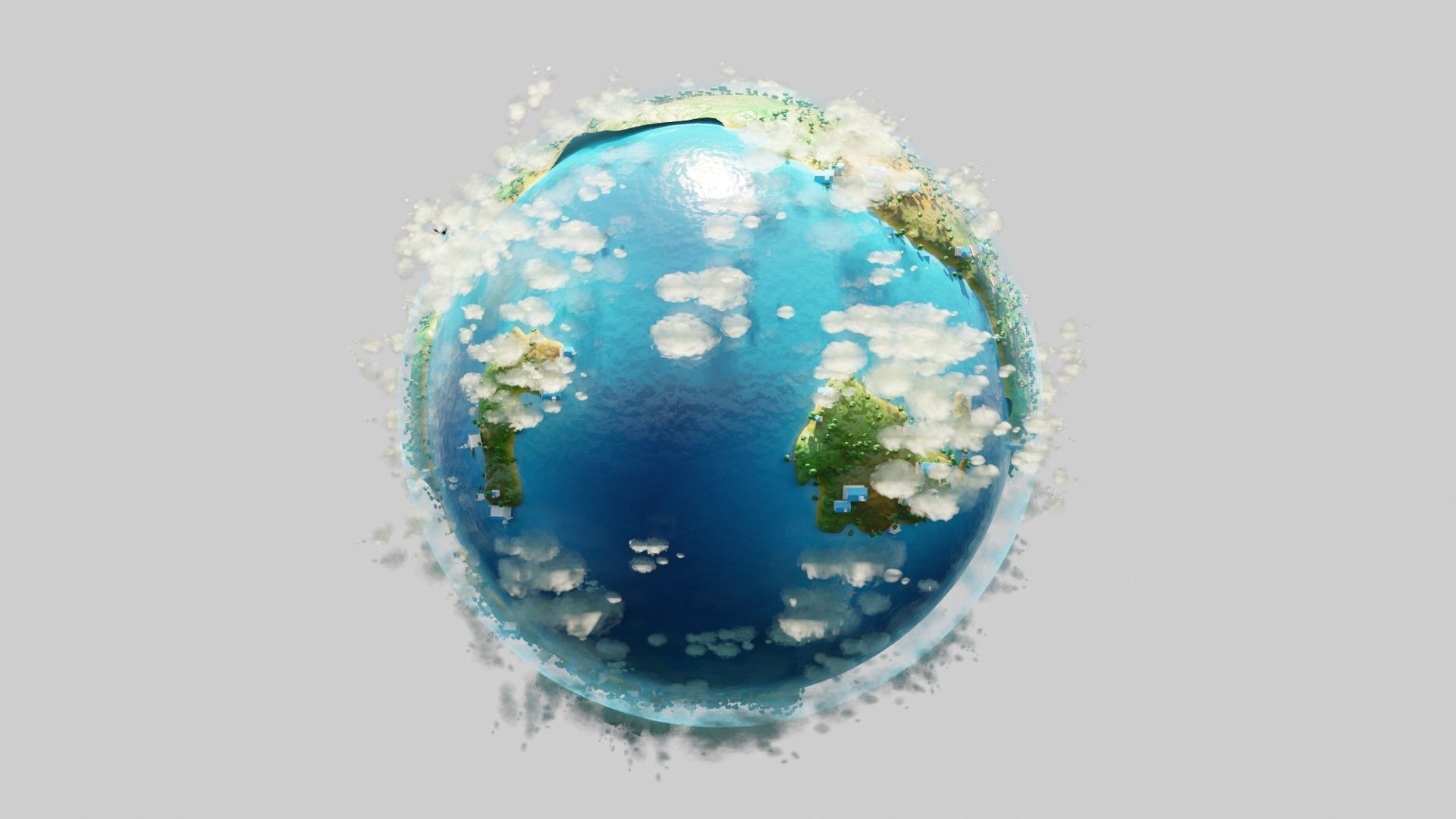 3D model procedural planet made in blender geometry nodes VR / AR / low ...