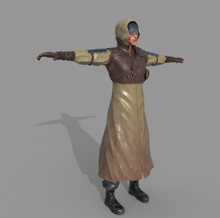 3D model Videogame Dark fantasy stylized male character VR / AR / low ...