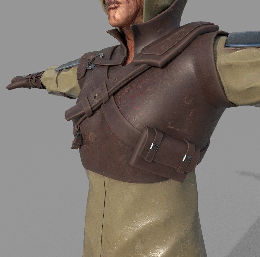 3D model Videogame Dark fantasy stylized male character VR / AR / low ...