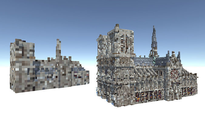 Voxel Buildings 3D model | CGTrader