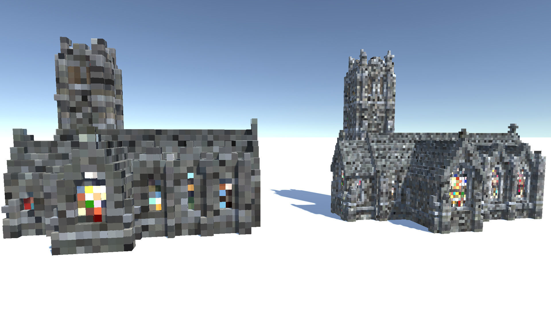 Voxel Buildings 3D model | CGTrader