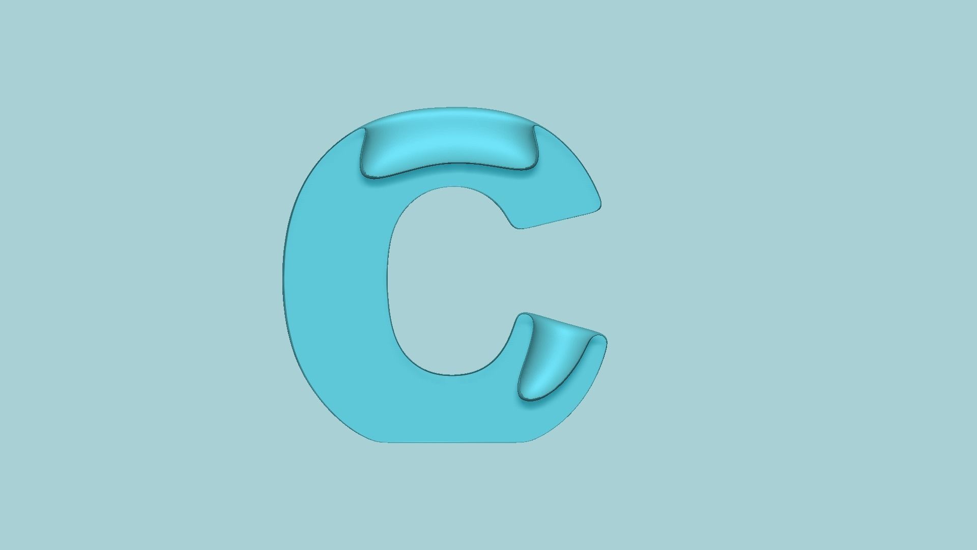 Vase C - Alphabet Vases Collection Letters - STL Printable 3D model 3D ...
