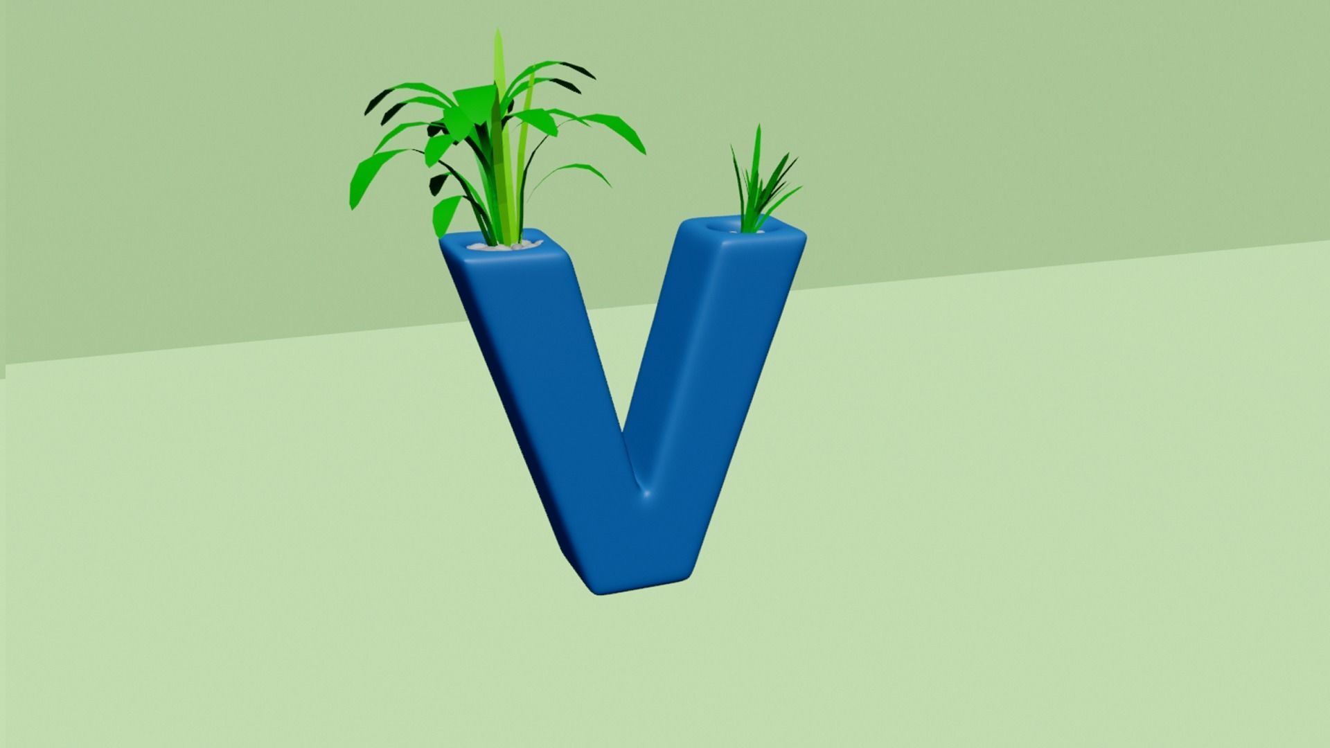 Vase V - Alphabet Vases Collection Letters - STL Printable 3D model 3D ...