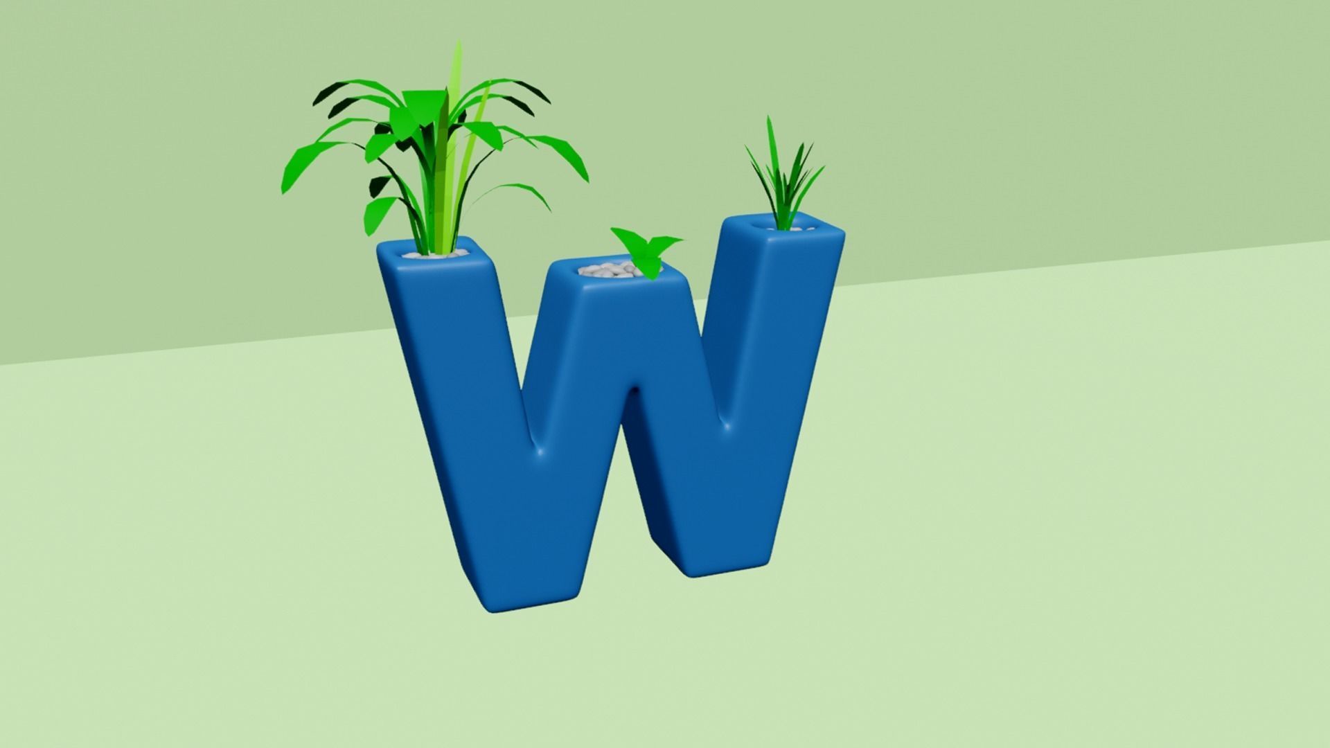 Vase W - Alphabet Vases Collection Letters - STL Printable 3D model 3D ...