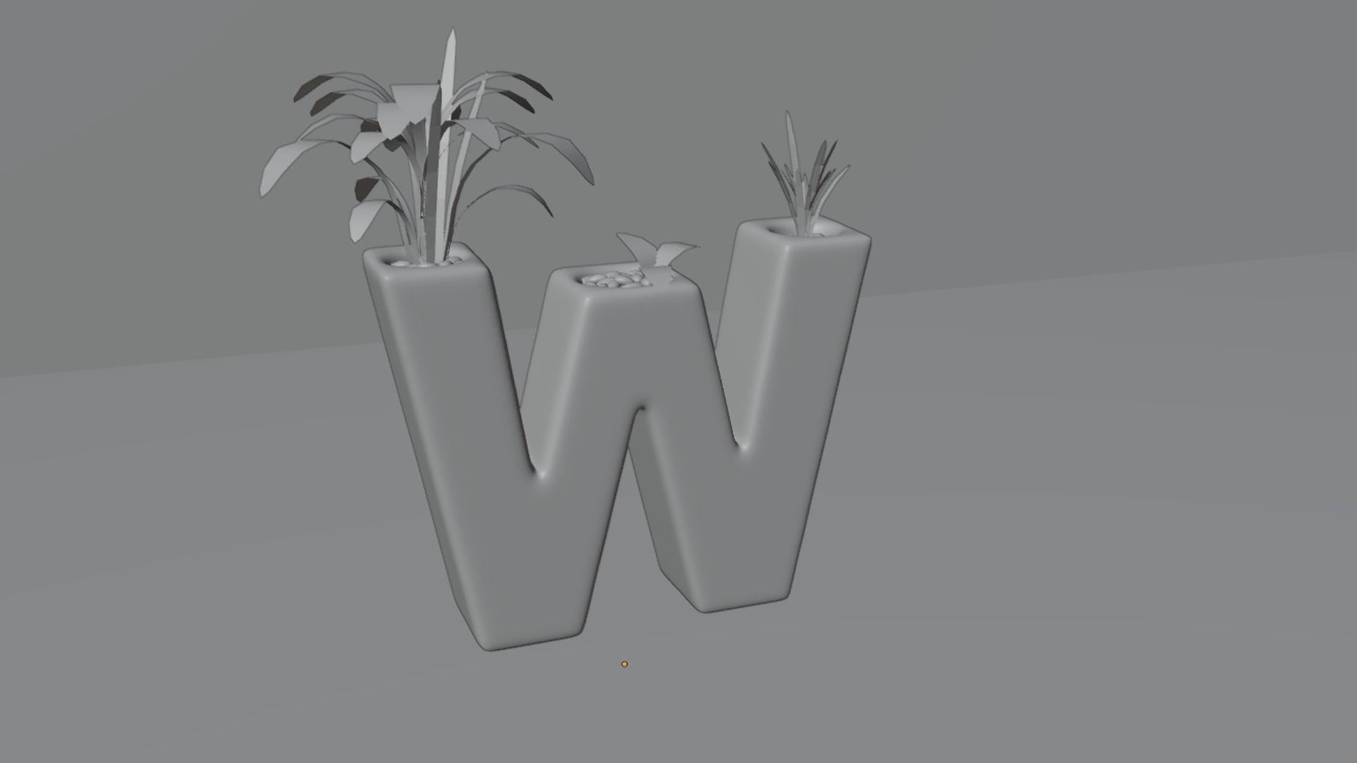 Vase W - Alphabet Vases Collection Letters - STL Printable 3D model 3D ...