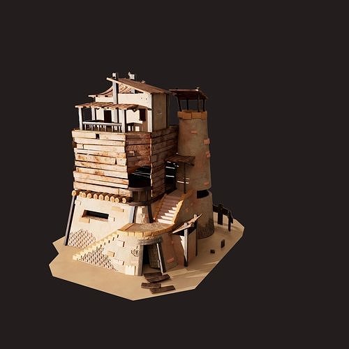 A Stylised House set in an Environment of Desert 3D model | CGTrader