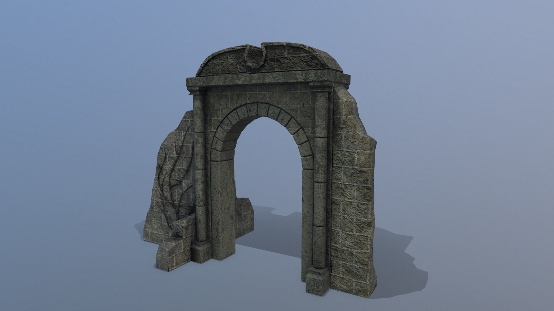 3D model Ruined medieval gate VR / AR / low-poly | CGTrader