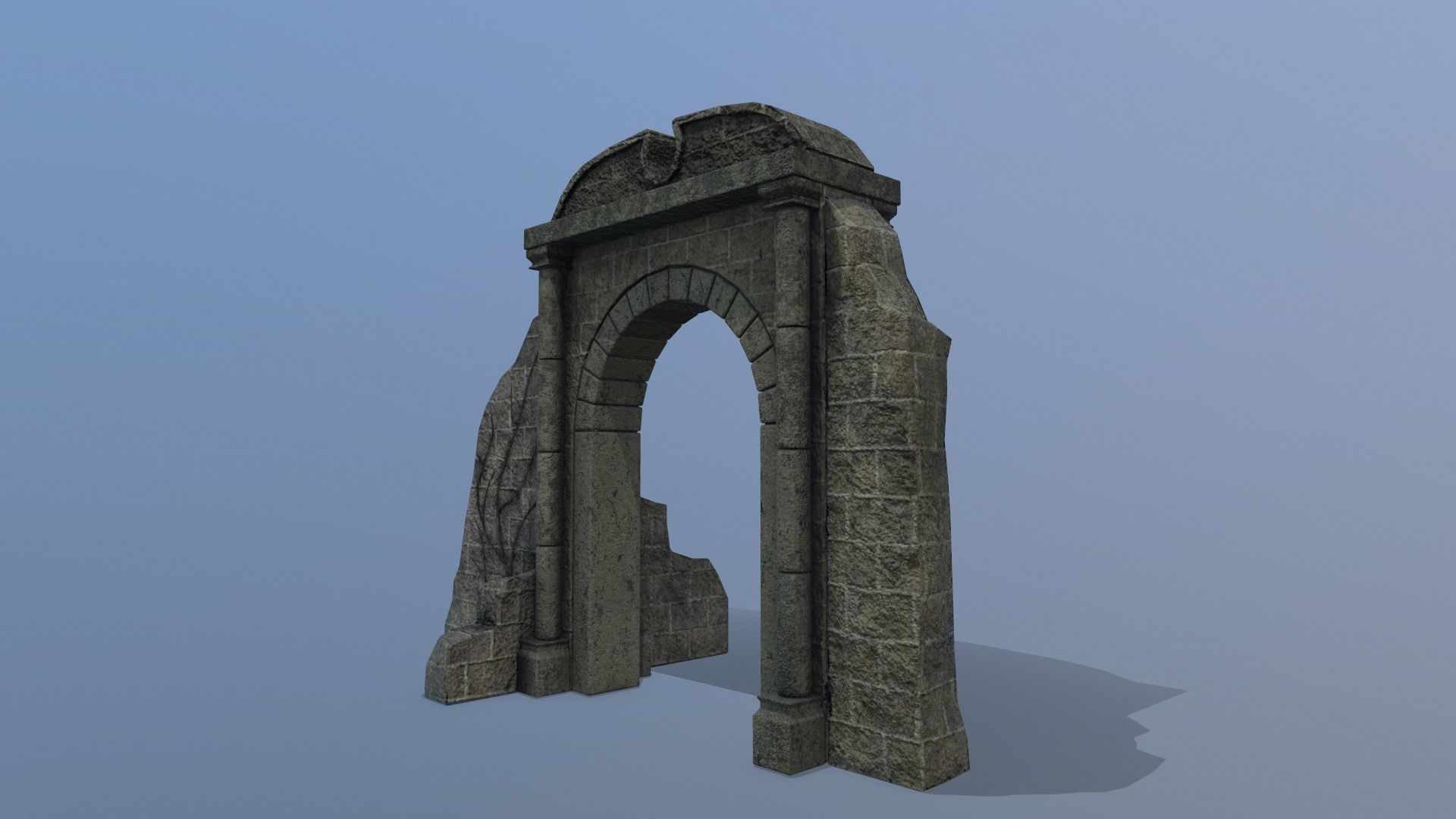 3D model Ruined medieval gate VR / AR / low-poly | CGTrader