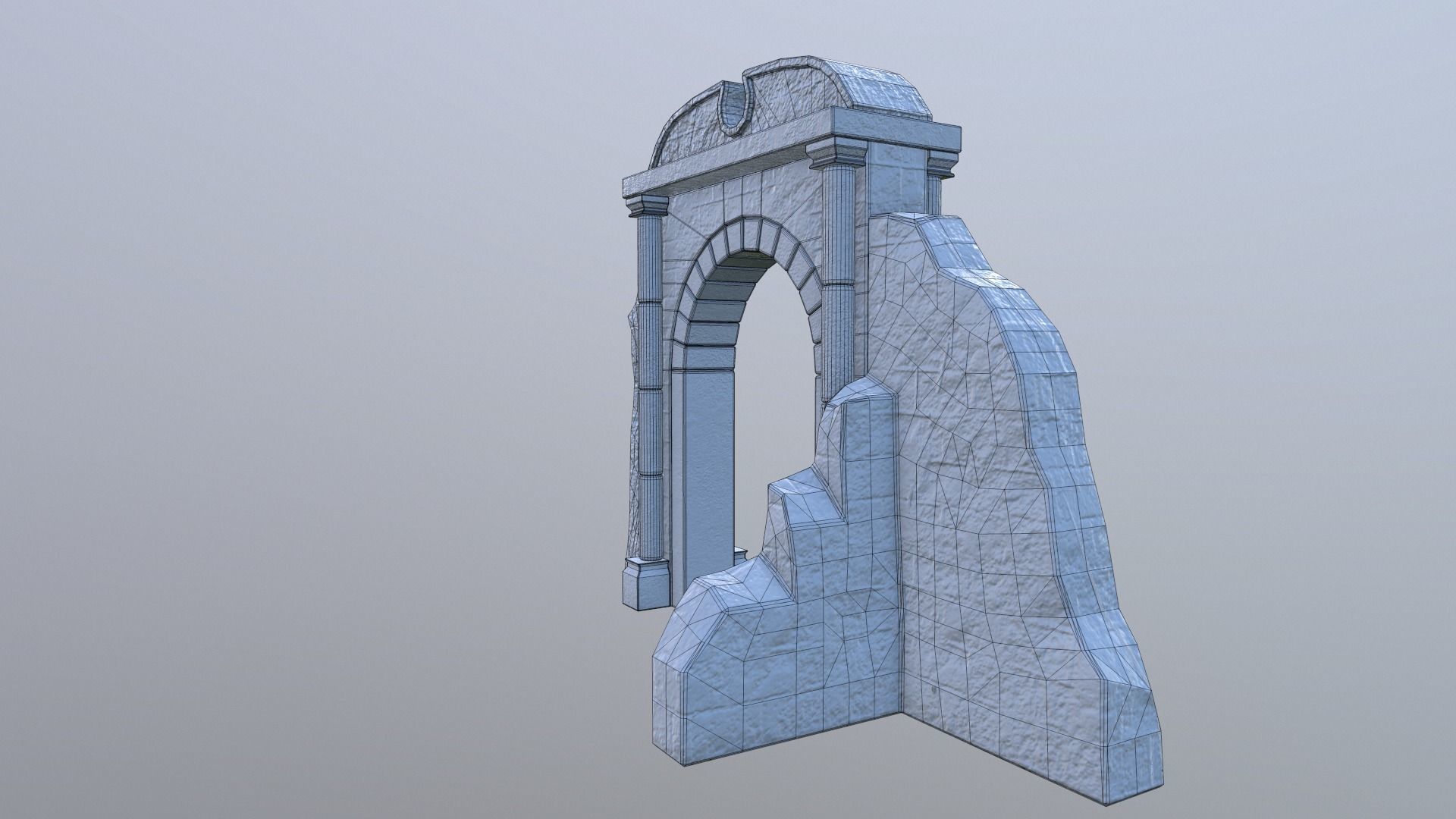 3D model Ruined medieval gate VR / AR / low-poly | CGTrader