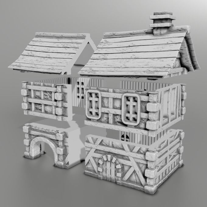 medieval house 3D model 3D printable | CGTrader