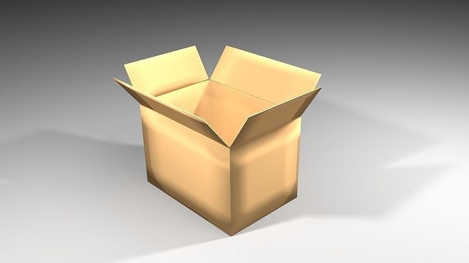 Cardboard Box - Rectangular Medium 3D model | CGTrader