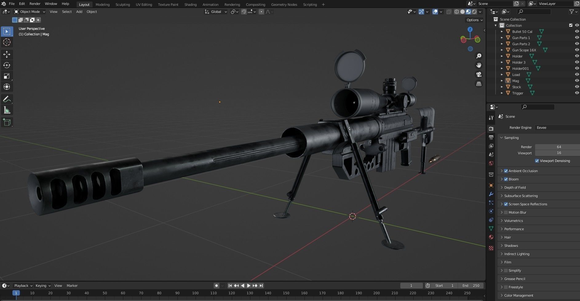 3D model Cheytac M200 Sniper Rifle VR / AR / low-poly | CGTrader