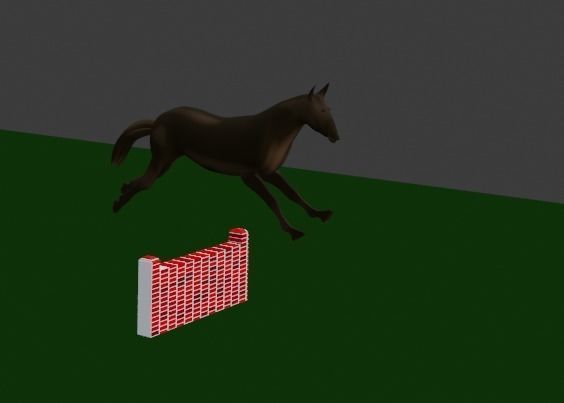 3D model Animated horse and brick obstacle in blender VR / AR / low ...