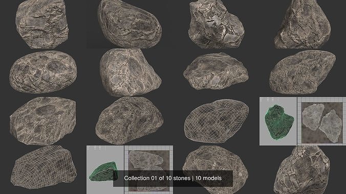 Collection 01 of 10 stones | CGTrader