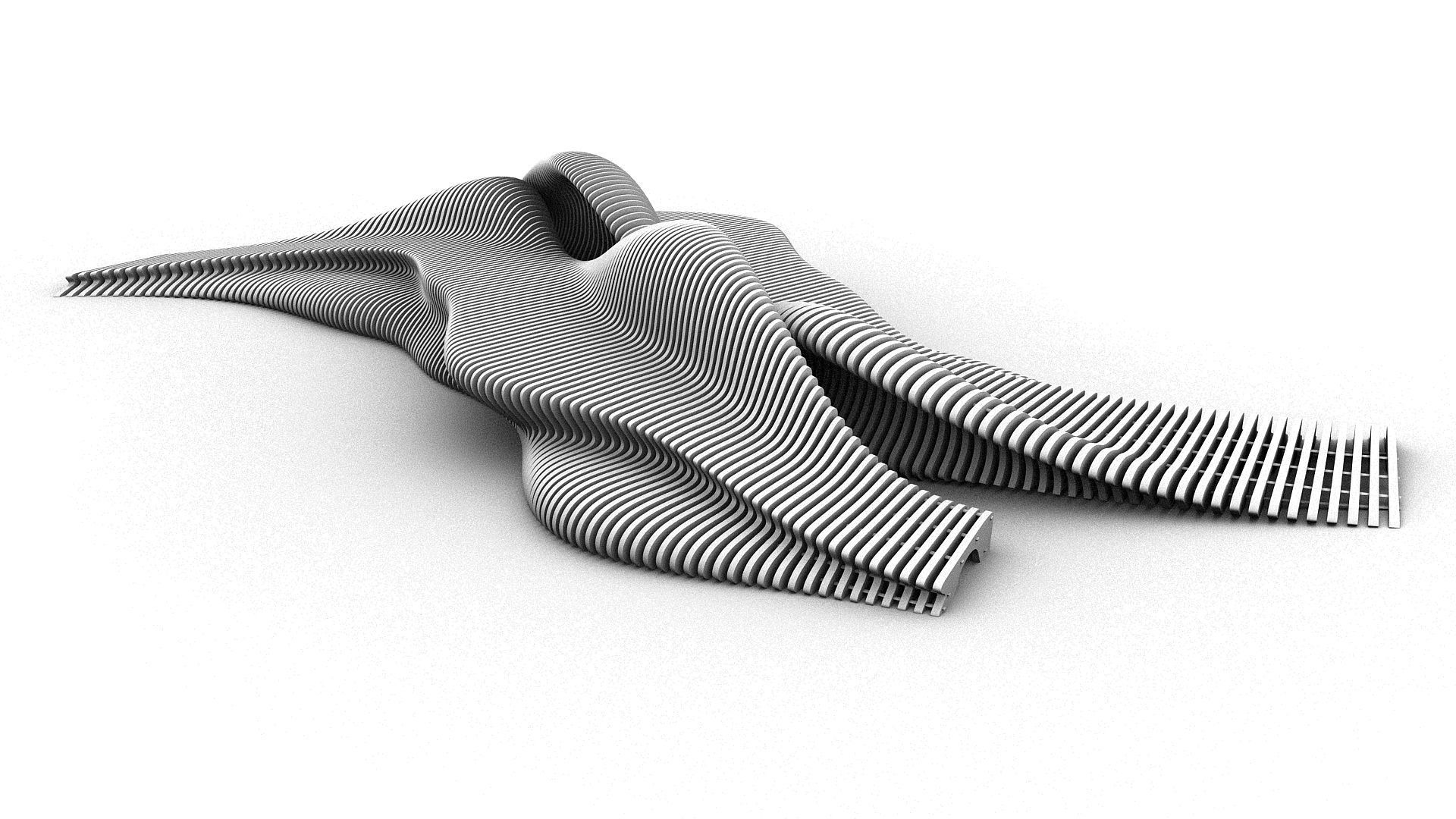 0055 - Tie Bench Parametric 3D model | CGTrader